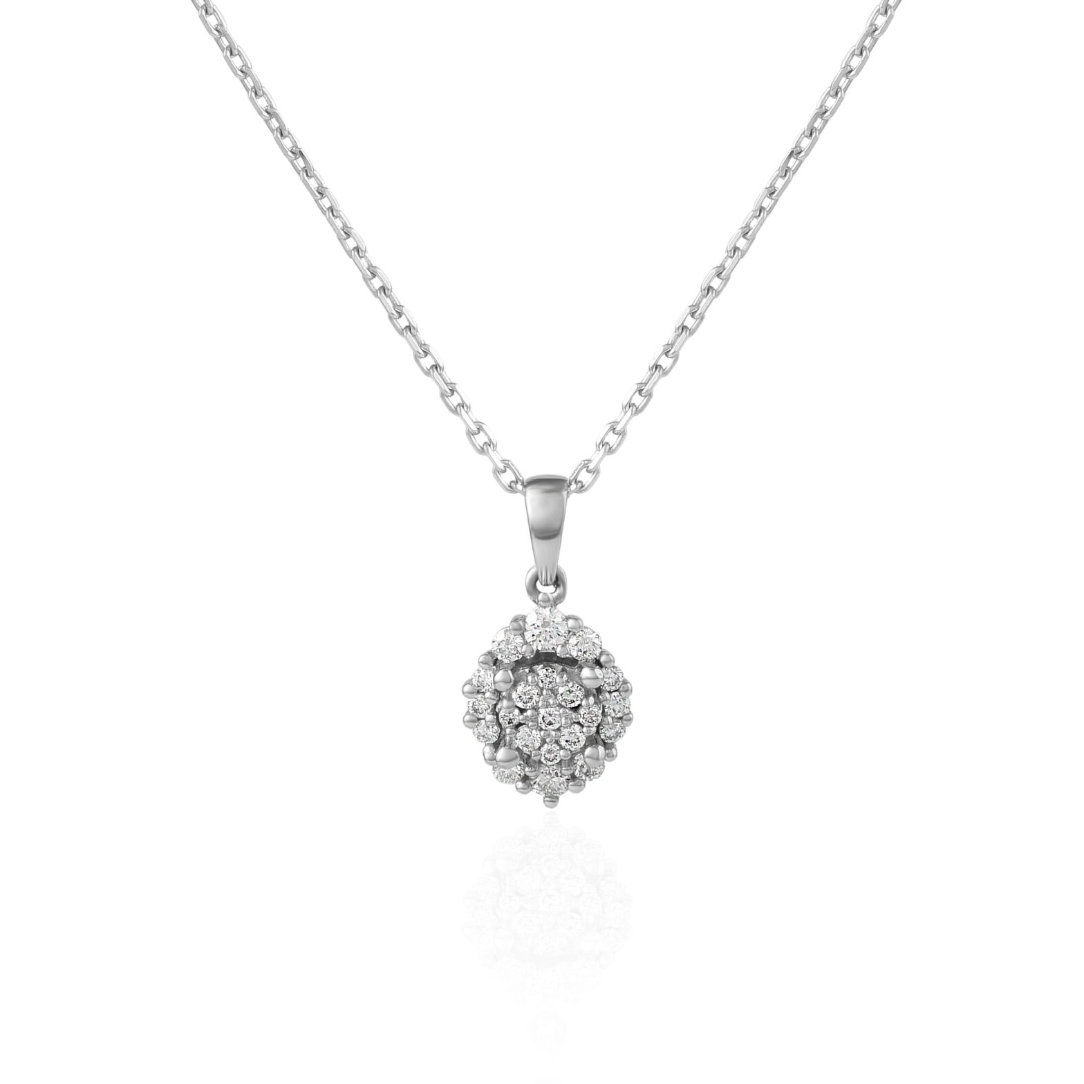 Stunning White Gold Necklace Adorned with Premium Diamonds Bafleh ...